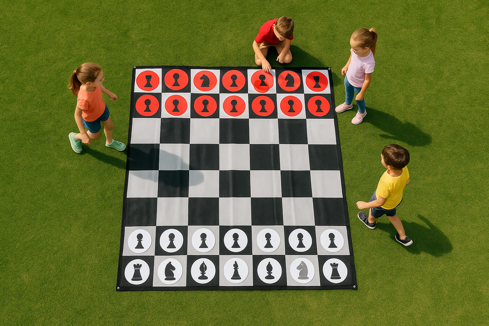 Recycled Mat - Gazebo Checker Board 3m x 3m – Camping Mat Warehouse